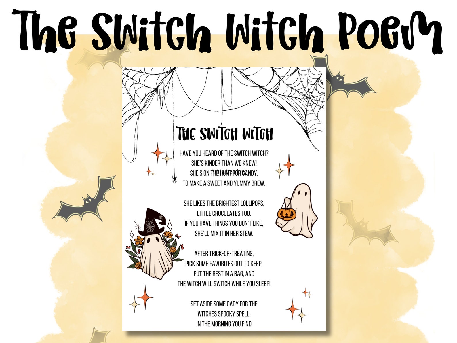 Switch Witch Poem, Switch Witch Halloween, Halloween Activity ...