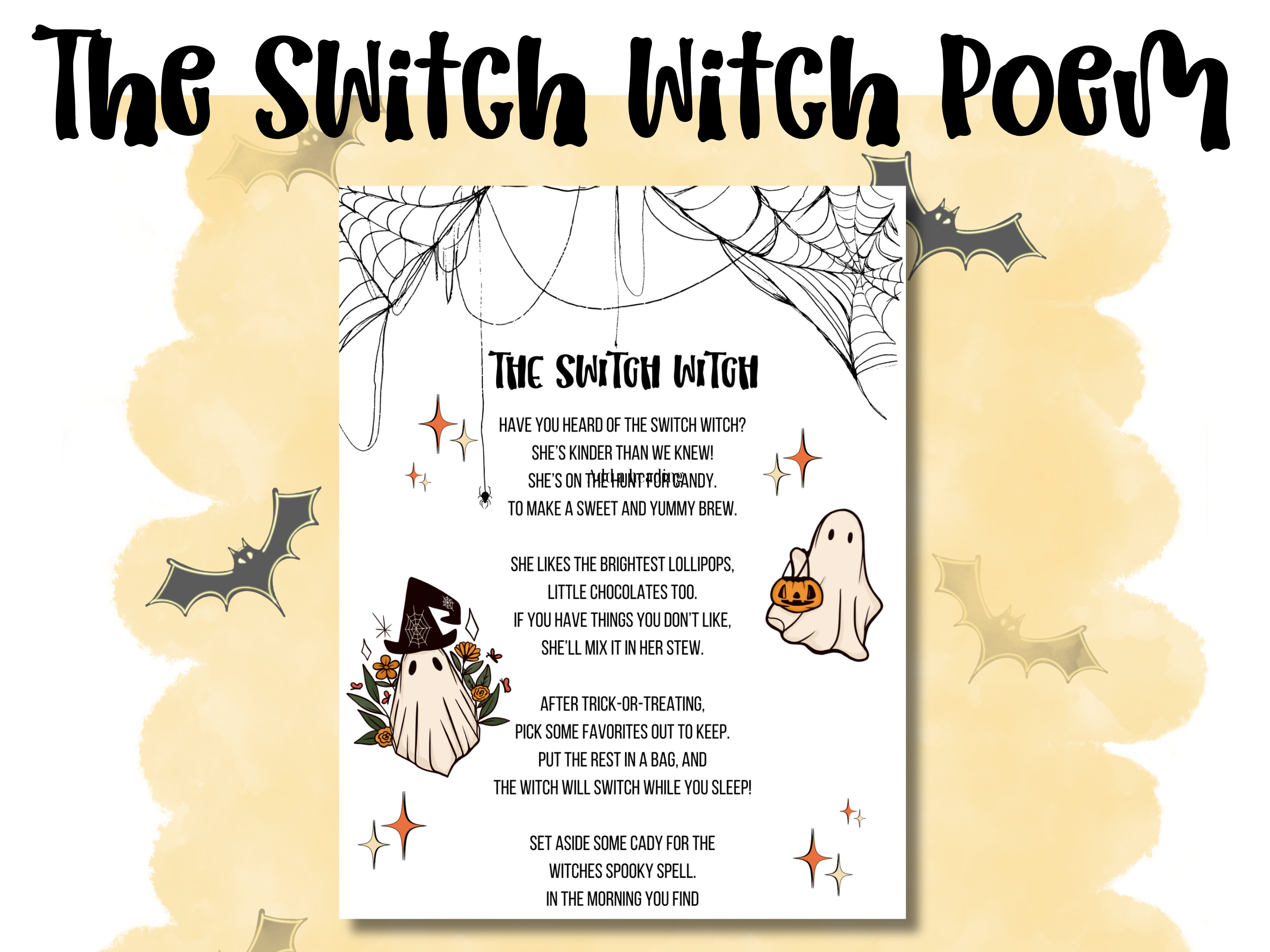 Switch Witch Poem, Switch Witch Halloween, Halloween Activity ...
