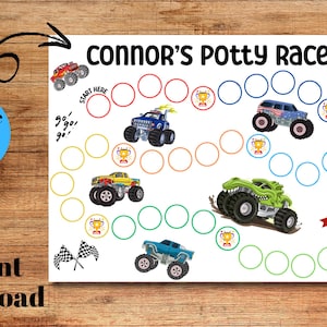 Editable Monster Truck Potty Chart - Fun Toddler Potty Training - Potty ...