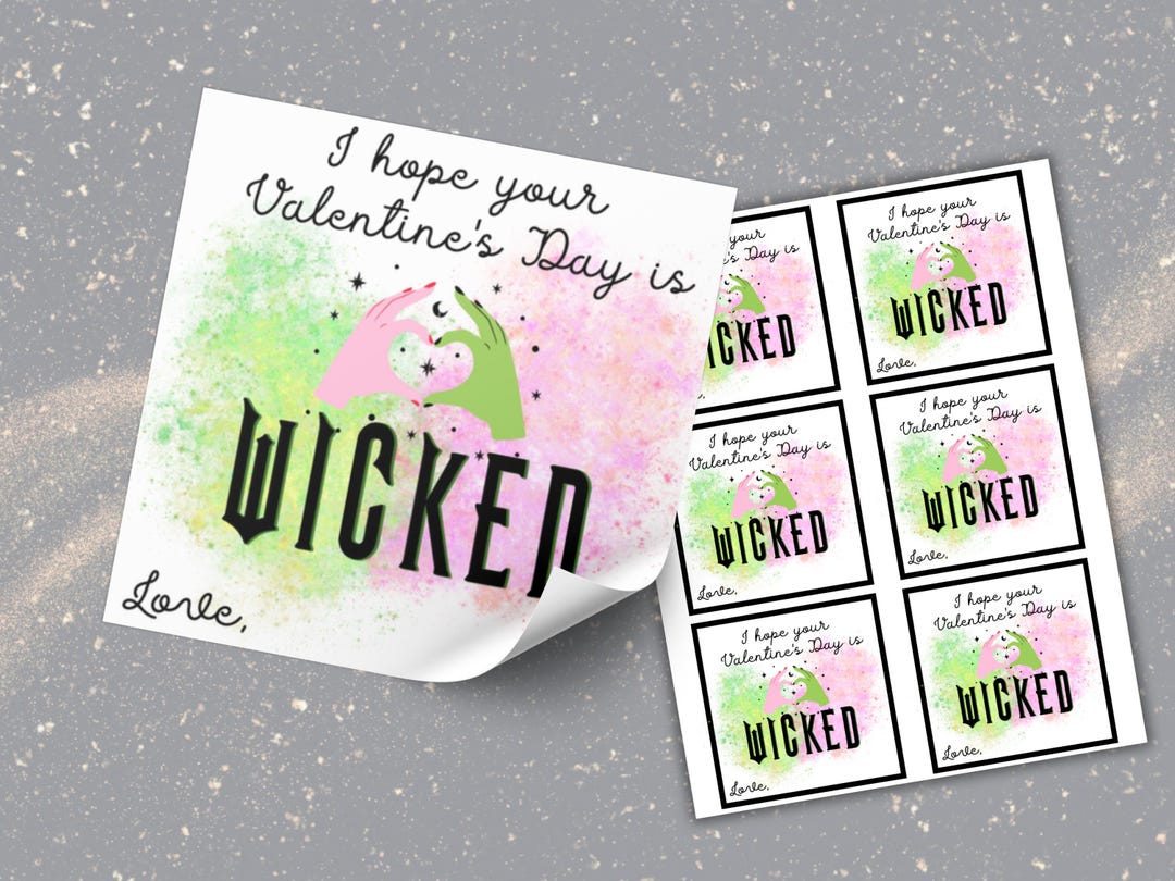 Wicked Inspired Classroom Valentine Cards for Kids, Good Bad Witch ...