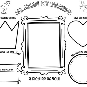 All About My Mom Printable, All About My Mom Gift, All About My Grandma ...