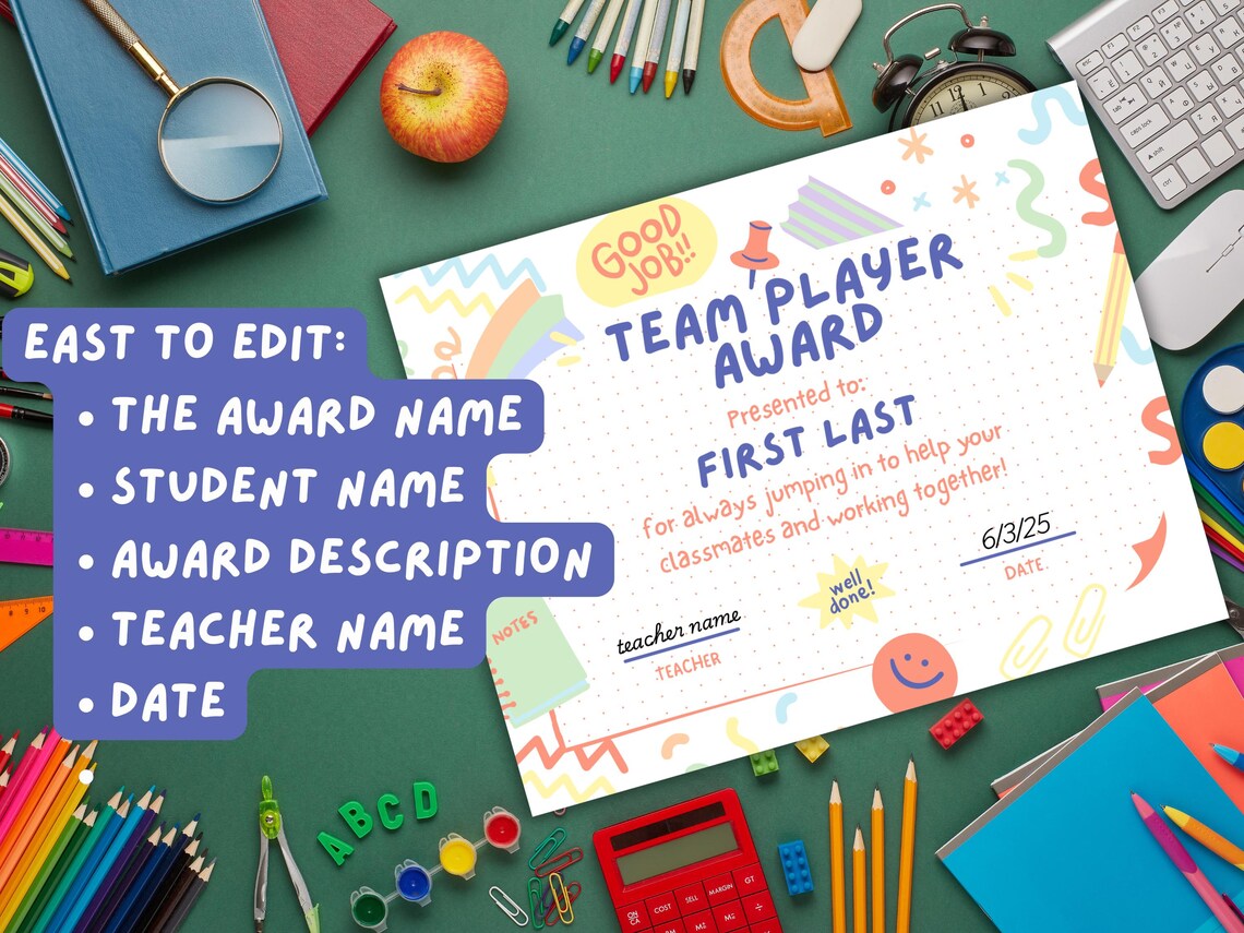 Editable Classroom Awards, Customizable End of Year Student ...