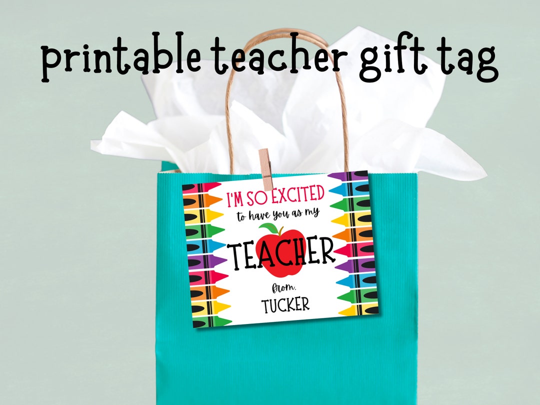 Back to School Teacher Gift Tag, Editable Template, Teacher ...