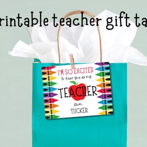 Back to School Teacher Gift Tag, Editable Template, Teacher ...