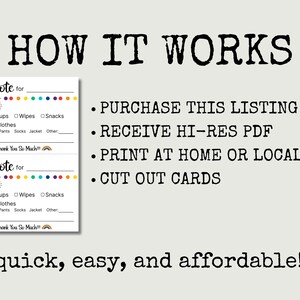 Daycare Quick Note to Parents - Printable Daycare Communication Card ...