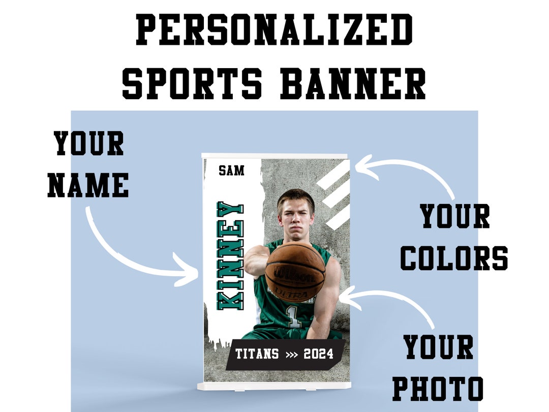 Sports Poster Canva Template | Custom Senior Banners, Baseball Cards ...