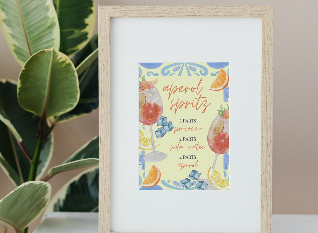 Aperol Spritz Party Drink Sign, Signature Drink, Aperol Spritz ...