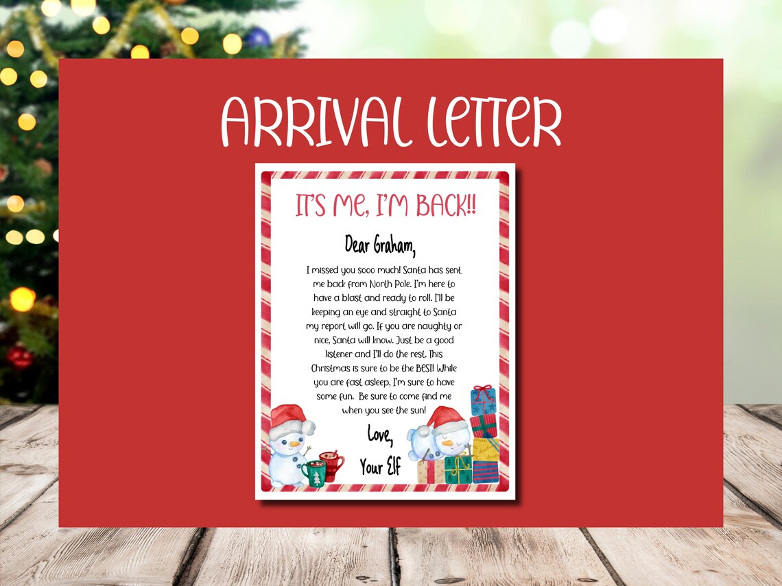 Editable Elf Arrival Letter, Christmas Elf Welcome Letter, Festive ...