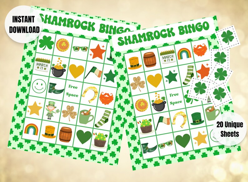 St Patrick's Day Bingo for Kids Digital Instant Download, Lucky ...