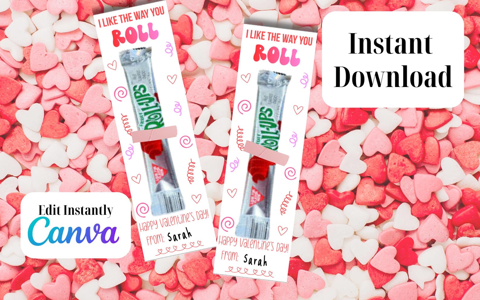 I Like the Way You Roll Valentine, Kids Classroom Valentine, Printable ...
