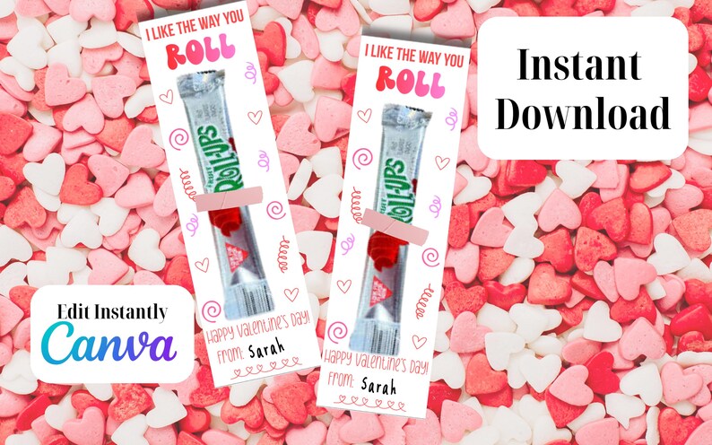 I Like the Way You Roll Valentine, Kids Classroom Valentine, Printable ...