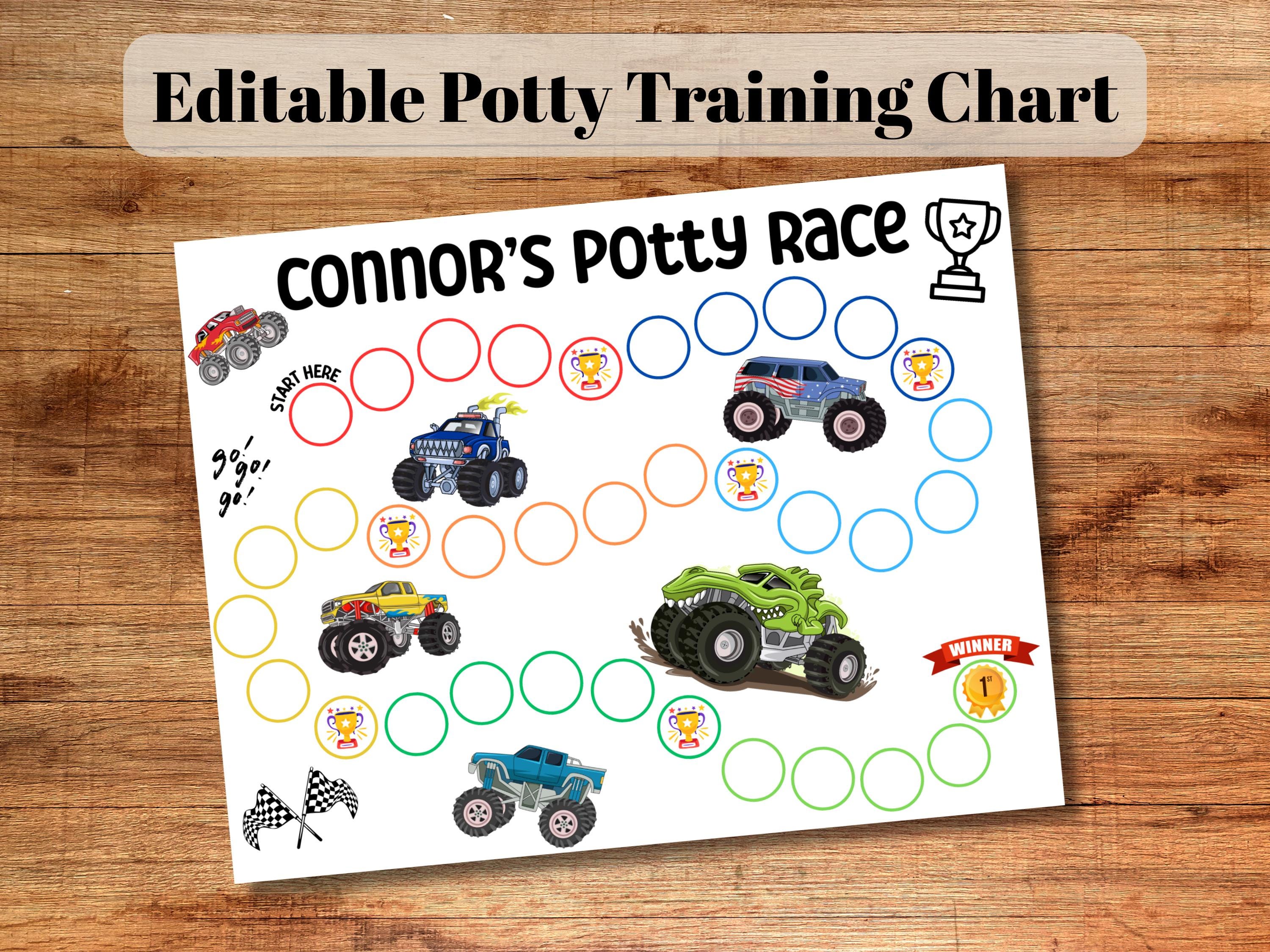 Editable Monster Truck Potty Chart - Fun Toddler Potty Training - Potty ...