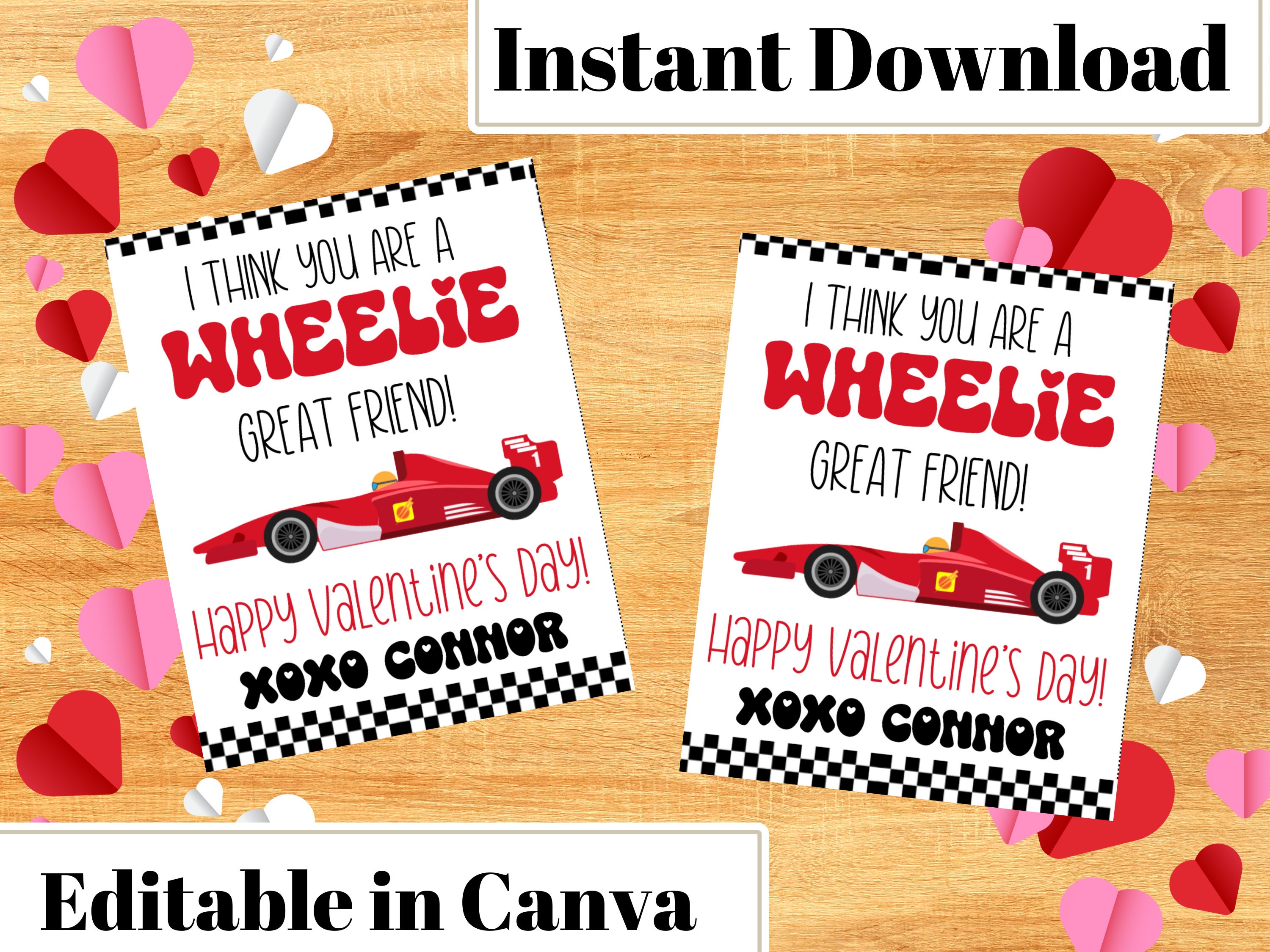 Hot Wheels Valentine Cards Printable Matchbox Car Valentine Tags Boy ...