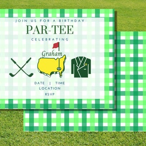 Masters Golf Birthday Invitation, Editable Invitation, Personalized ...