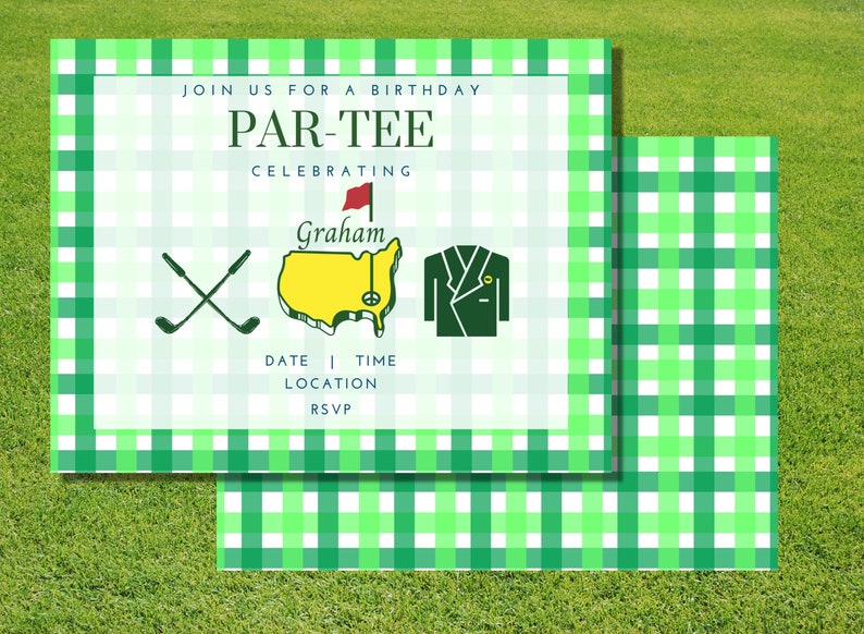 Masters Golf Birthday Invitation, Editable Invitation, Personalized ...