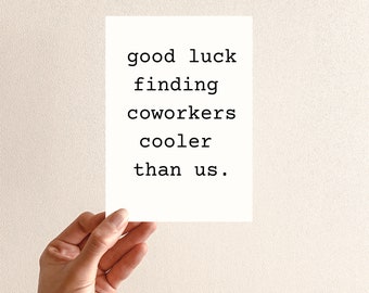 Coworker Goodbye Card Last Day Card Funny Goodbye Hand Lettered Card ...