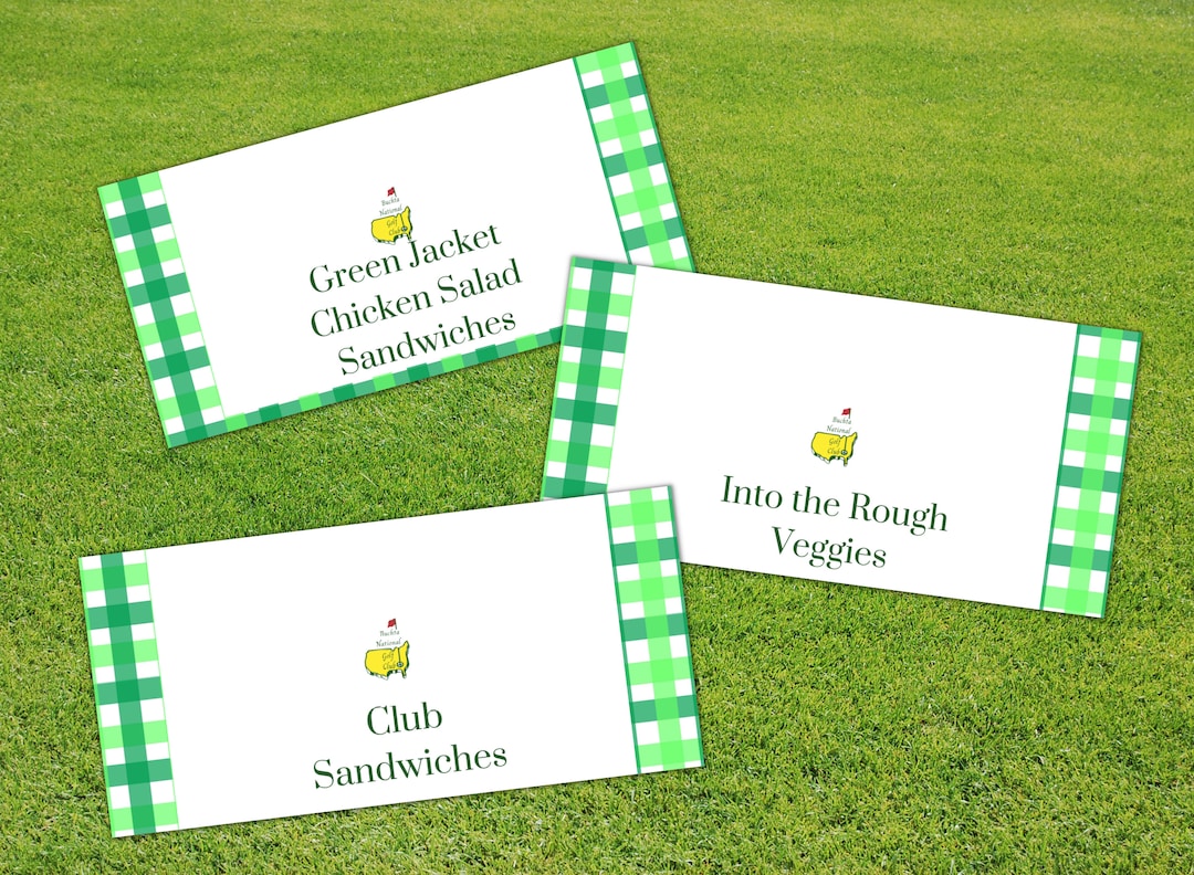 Masters Golf Party Food Signs, Food Tent Signs for Party, Editable Food ...
