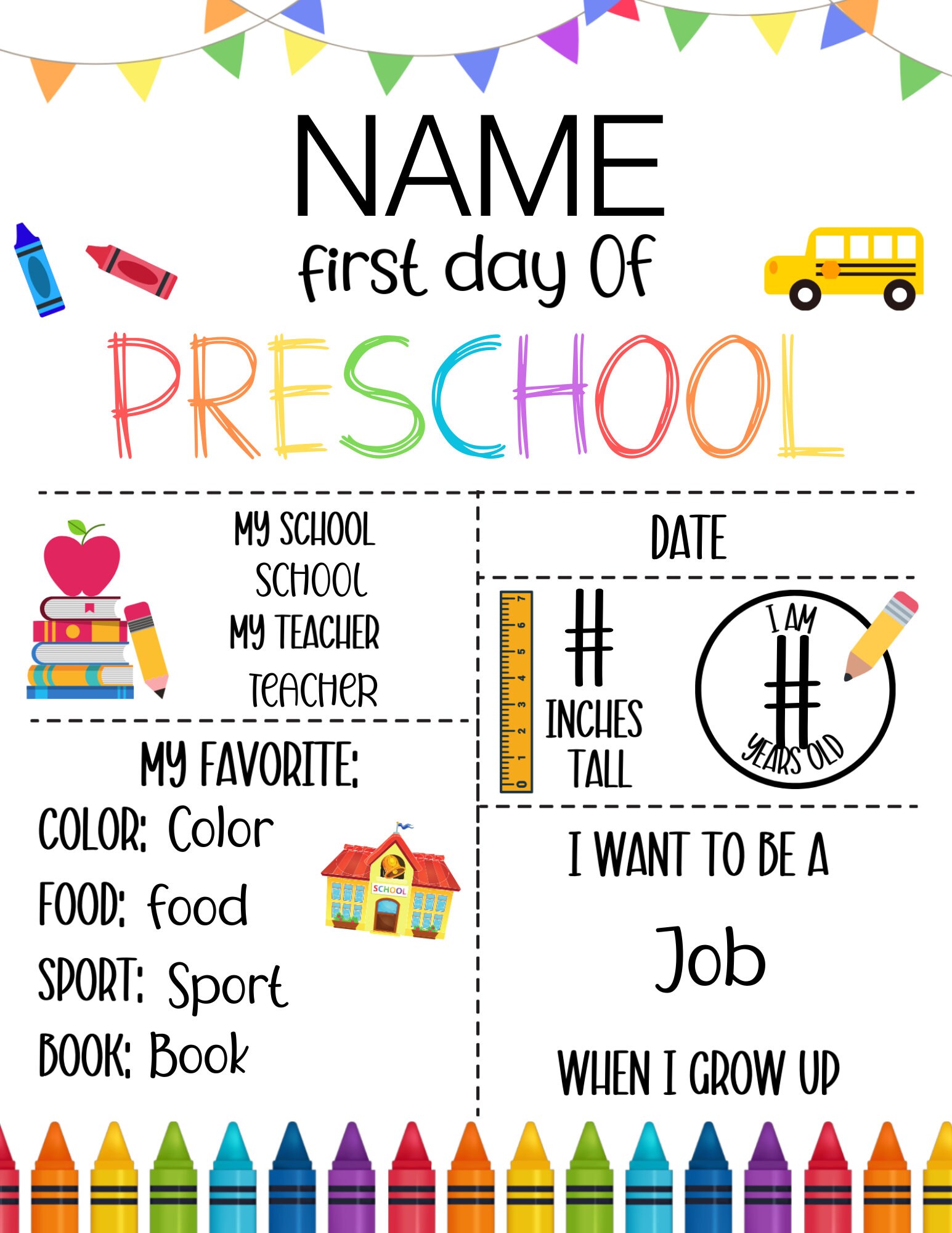 Printable First Day of School Sign, Editable First and Last Day of ...