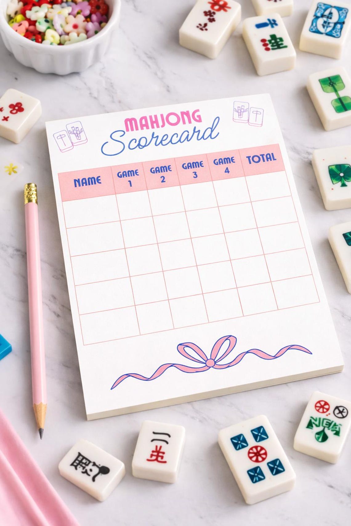 Mahjong Scorebook Notepad | American Mahjong Score Card | Mahjong ...