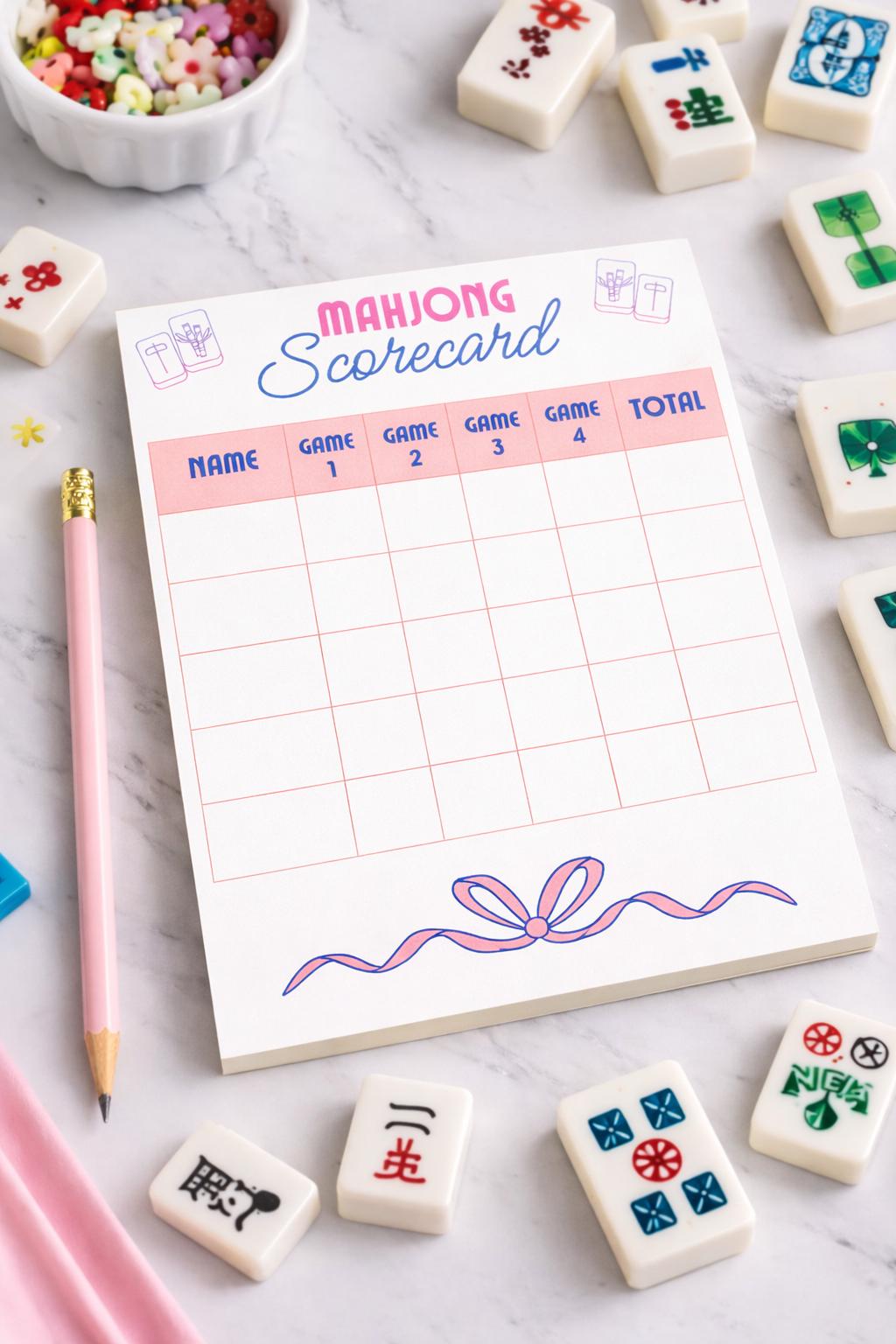 Mahjong Scorebook Notepad | American Mahjong Score Card | Mahjong ...