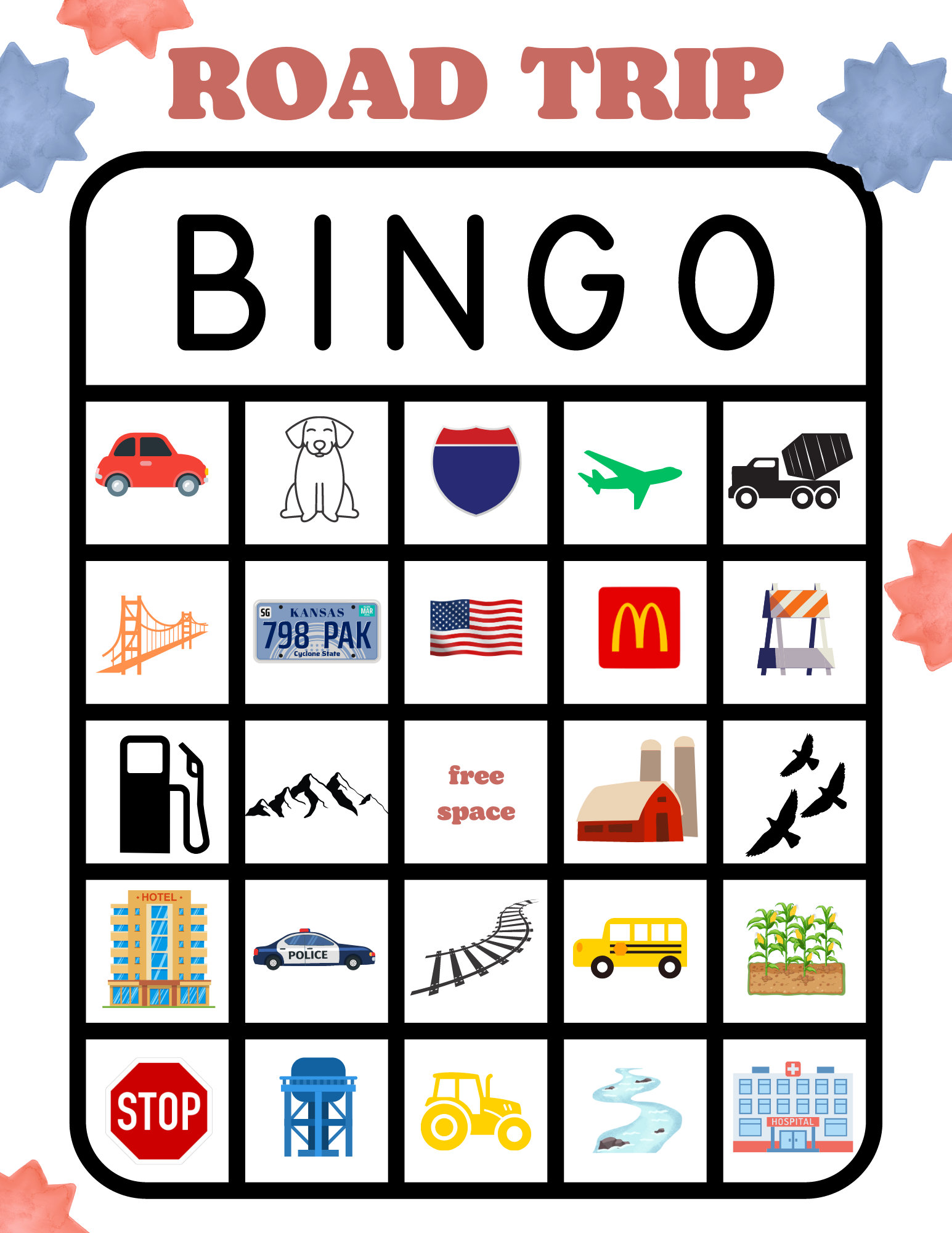 Road Trip Bingo for Kids Road Trip Bingo Printable Road Trip - Etsy Canada