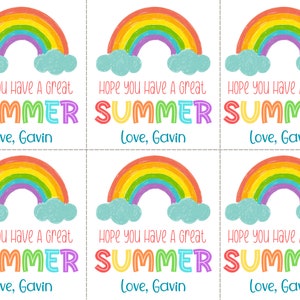 End of School Year Tags Rainbow Gift Tags, Teacher Thank You, Last Day ...