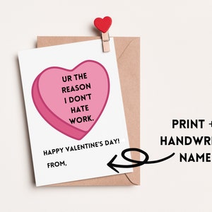 Funny Coworker Valentines, Workplace Valentine Cards, for Boss, for ...