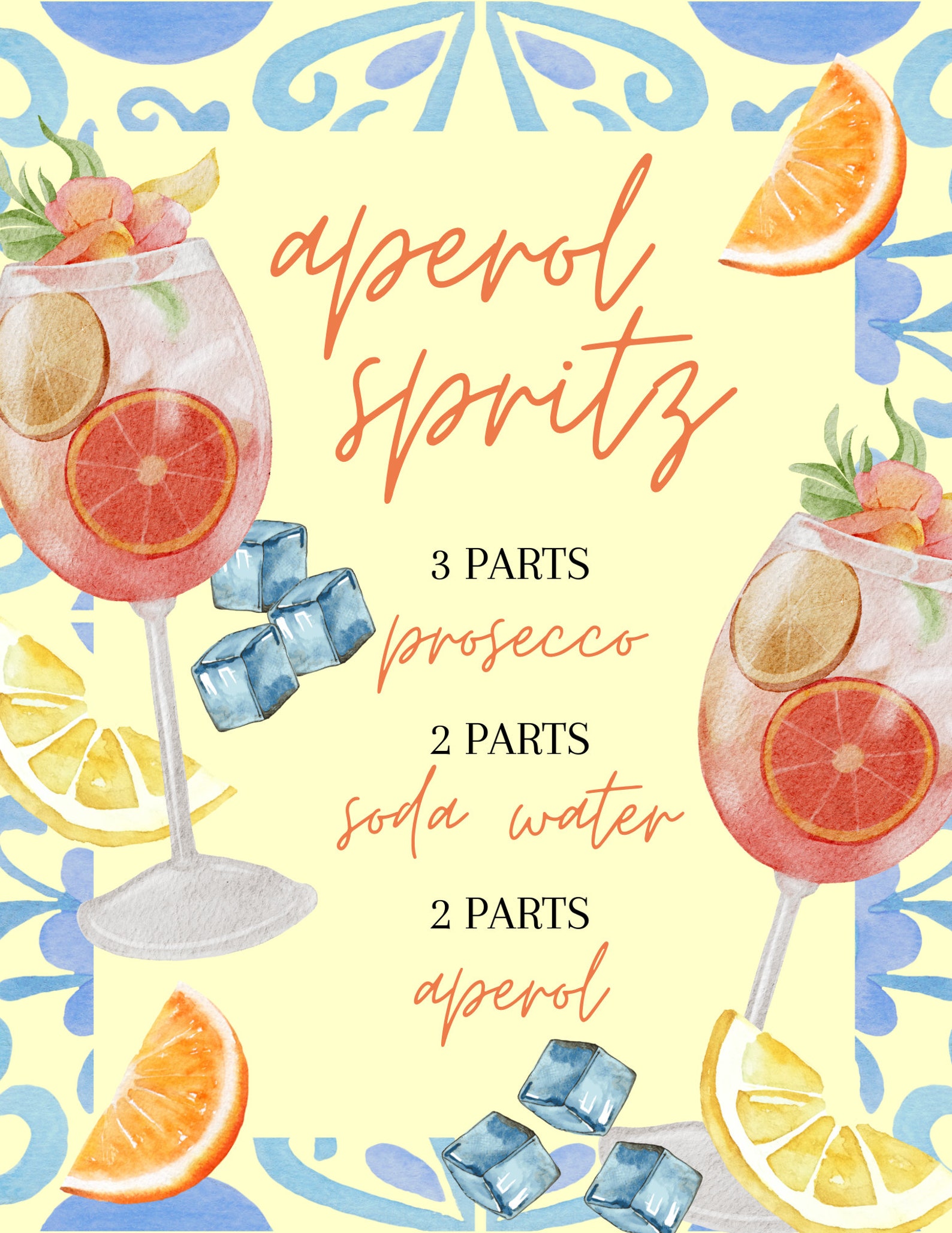 Aperol Spritz Party Drink Sign, Signature Drink, Aperol Spritz ...