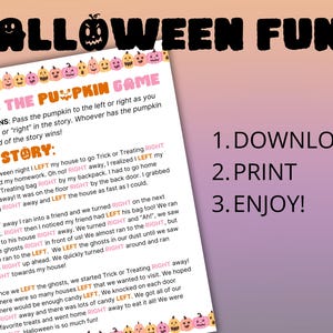 Pass the Pumpkin Game Halloween Printable, Left Right Game East ...