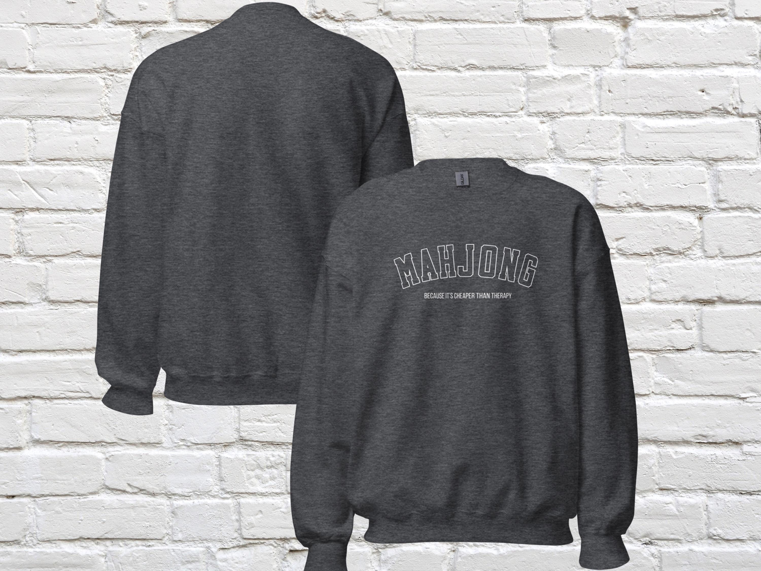 Mahjong Sweatshirt, Mahj Lover, Mahjong Gifts, Cheaper Than Therapy ...