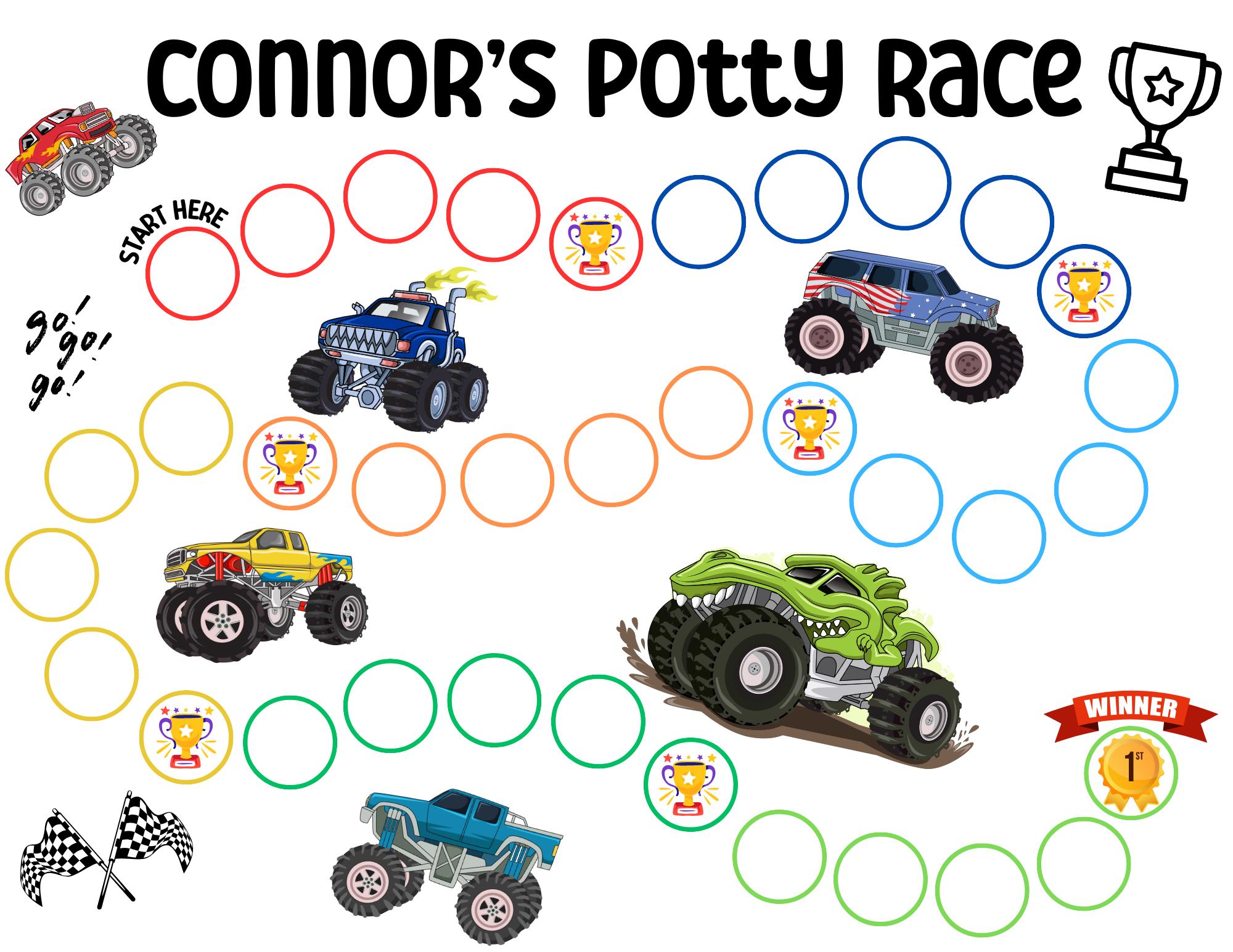 Editable Monster Truck Potty Chart - Fun Toddler Potty Training - Potty ...