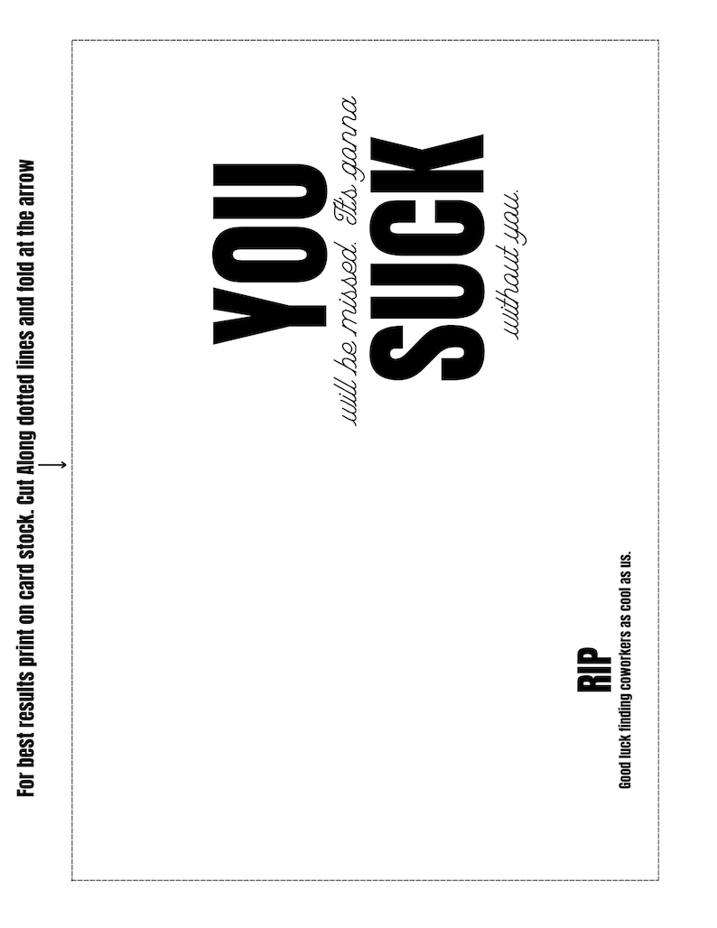 Funny Printable Going Away Card for Coworker, You Will Be Missed ...