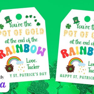Editable St Patrick's Gift Tag | St Patrick's Day Gift | Rainbow St ...