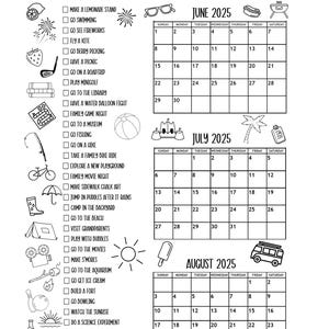 Summer Activity Calendar, Summer of Fun Coloring Poster, Big Summer ...