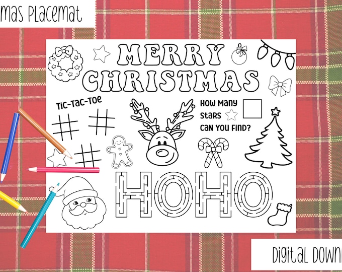 Printable Christmas Activity Placemats: Holiday Games, Puzzles ...