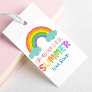 End of School Year Tags Rainbow Gift Tags, Teacher Thank You, Last Day ...