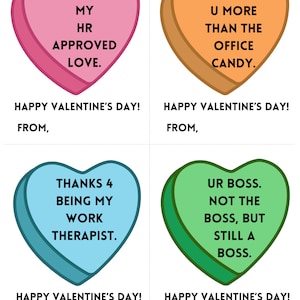 Funny Coworker Valentines, Workplace Valentine Cards, for Boss, for ...