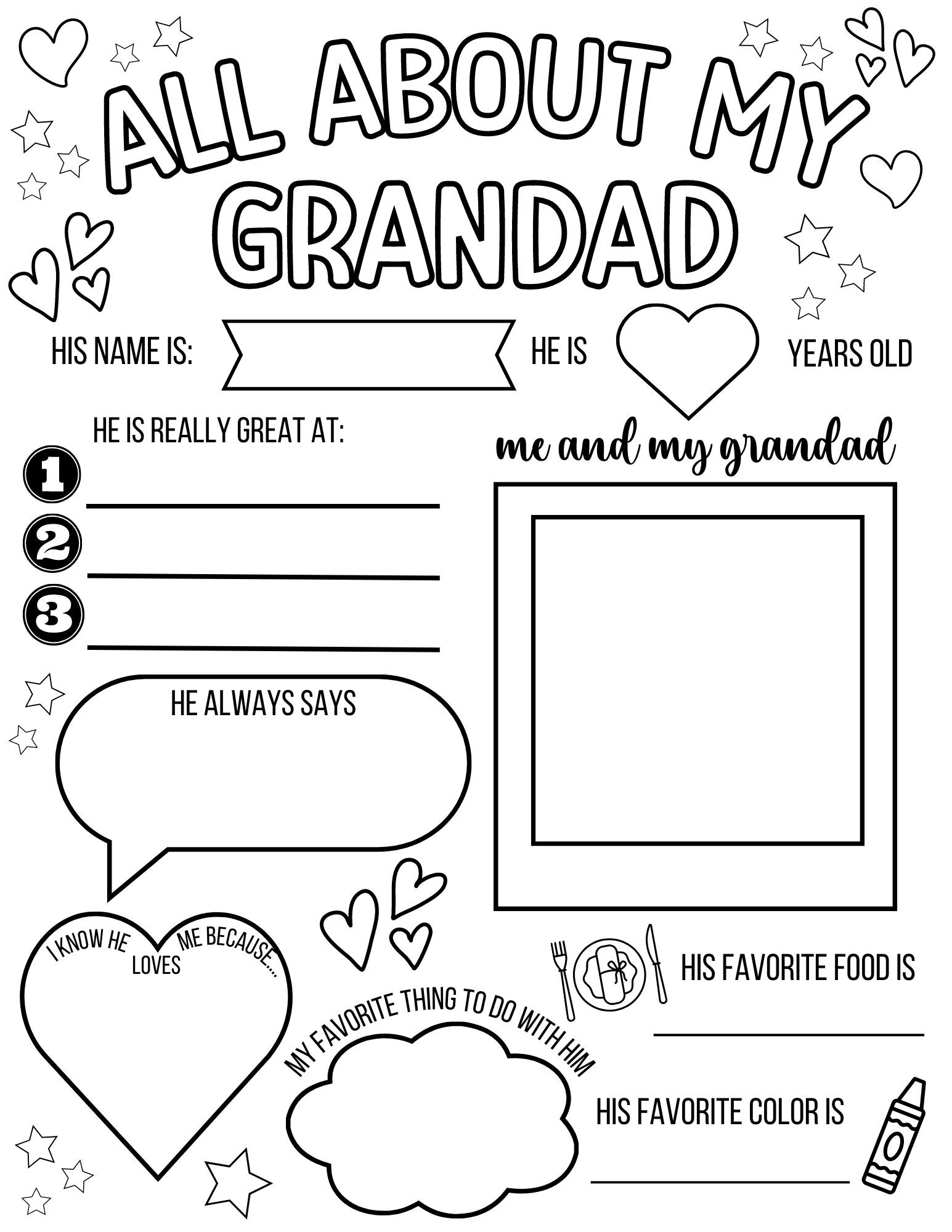 Cuestionario Todo sobre mi abuelo Todo sobre mi papá Regalo - Etsy México