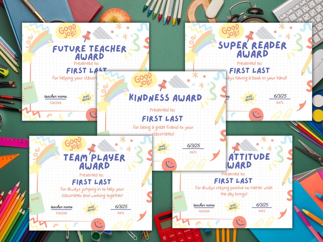 Editable Classroom Awards, Customizable End of Year Student ...