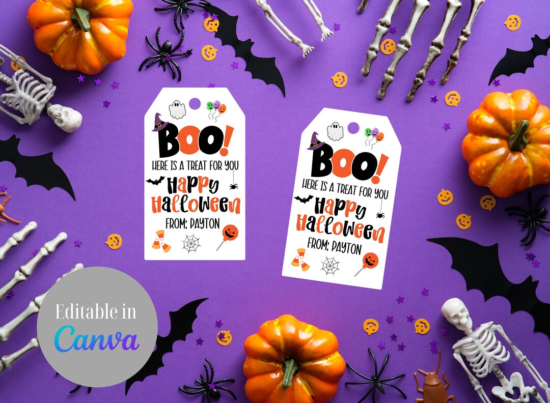 Boo Gift Tags, Halloween Favor Tags, Trick or Treat Favor Tags ...