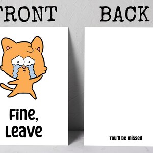 Printable Goodbye Card - Sarcastic Goodbye Card for Coworkers - Funny ...