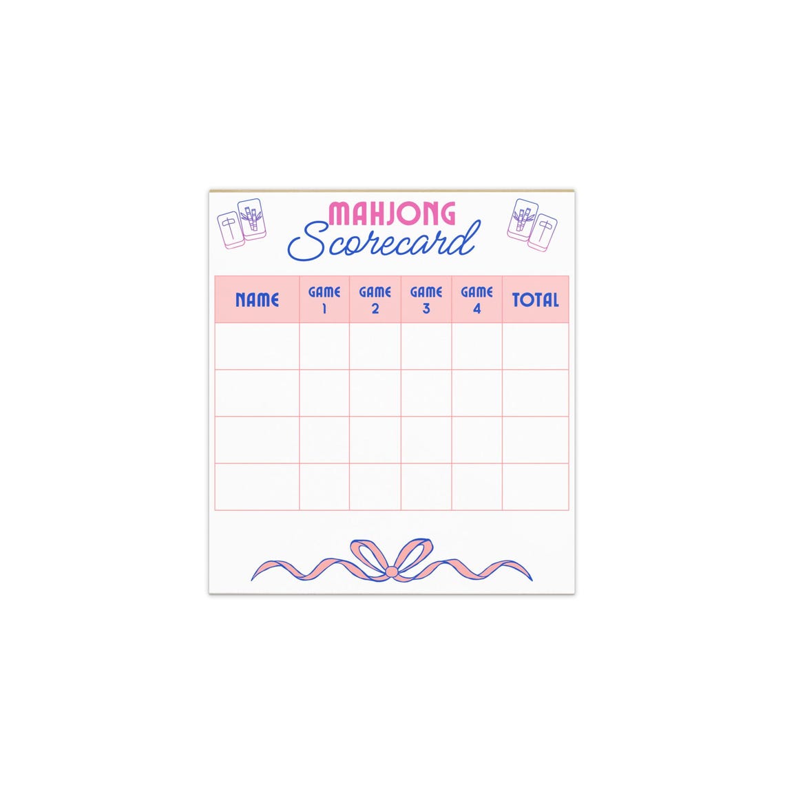 Mahjong Scorebook Notepad | American Mahjong Score Card | Mahjong ...
