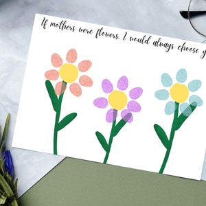 Mother's Day Craft, Mother's Day Fingerprint Craft, Mother's Day Gift ...