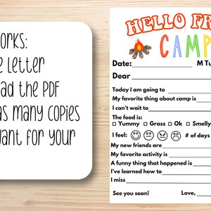 Printable Summer Camp Letter, Printable Letter From Camp, Summer Camp ...