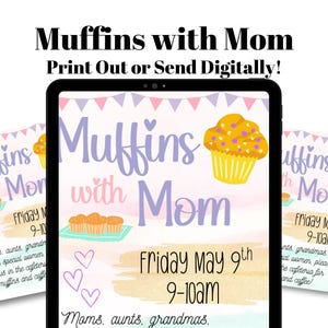 Muffins With Mom Template - Editable Muffins With Mom Flyer - Muffins ...