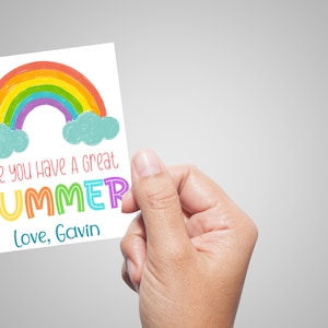 End of School Year Tags Rainbow Gift Tags, Teacher Thank You, Last Day ...