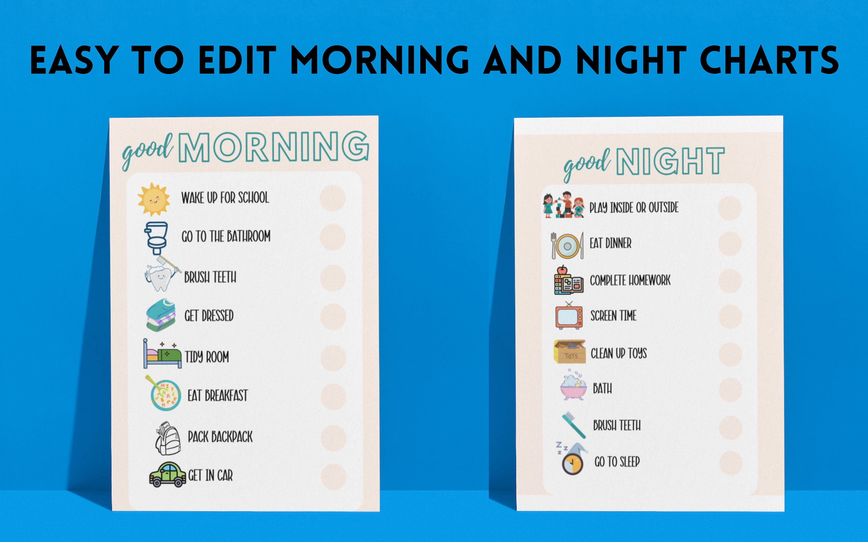 Routine Charts Kids Routine Charts Morning and Night Routine - Etsy ...