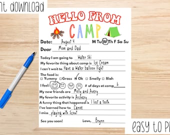 Letters From Summer Camp, Camp Letter Template, Kids Summer Camp ...