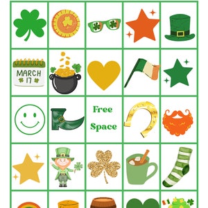 St Patrick's Day Bingo for Kids Digital Instant Download, Lucky ...