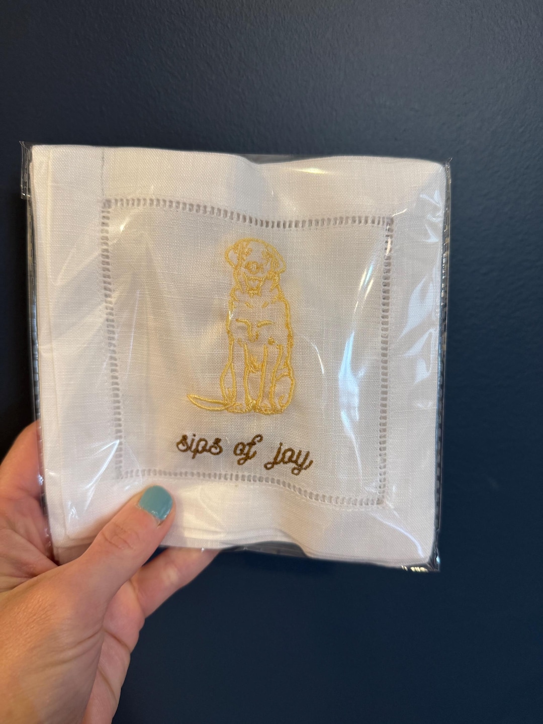 Custom Yellow Labrador Illustrated Dog Cocktail Napkins - Labrador Gift ...